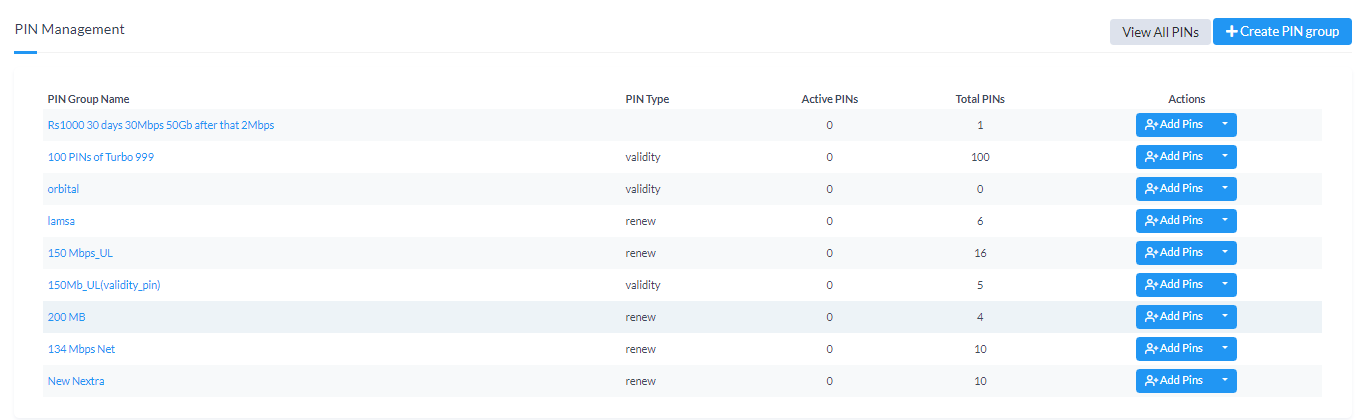 Pin billing - Documentation - Jaze ISP Manager